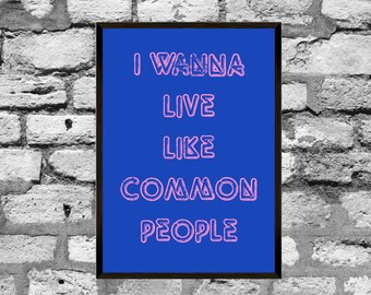 Common People Poster - Etsy UK