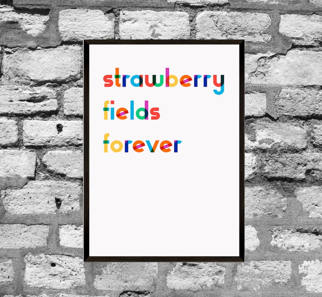 Strawberry Fields Forever the Beatles Song Lyrics Poster - Etsy