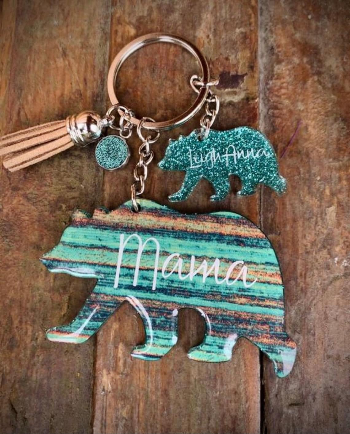 Mama Bear Keychain - Etsy