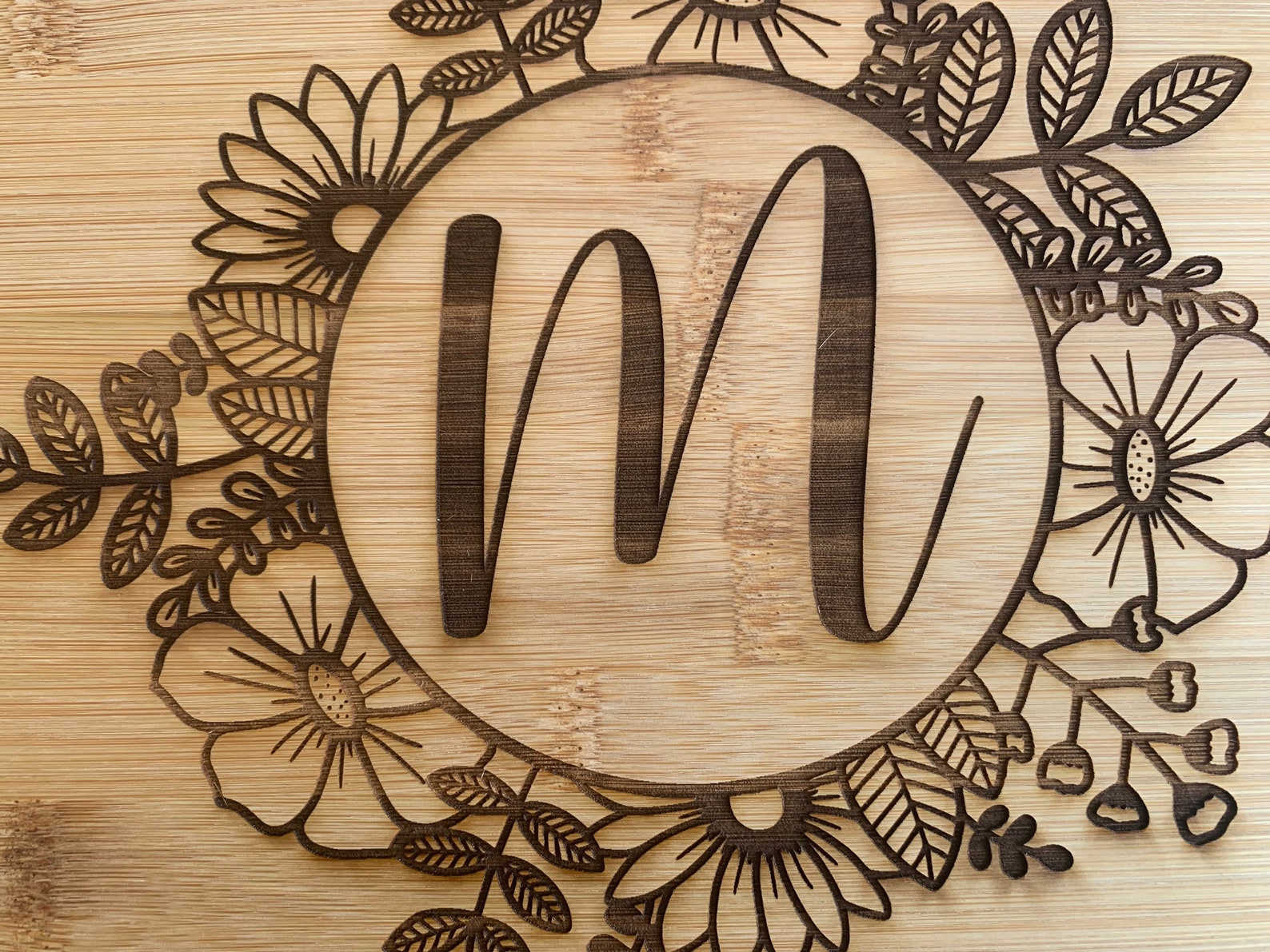 Personalized Cutting Board Floral Cutting Board Engraved | Etsy