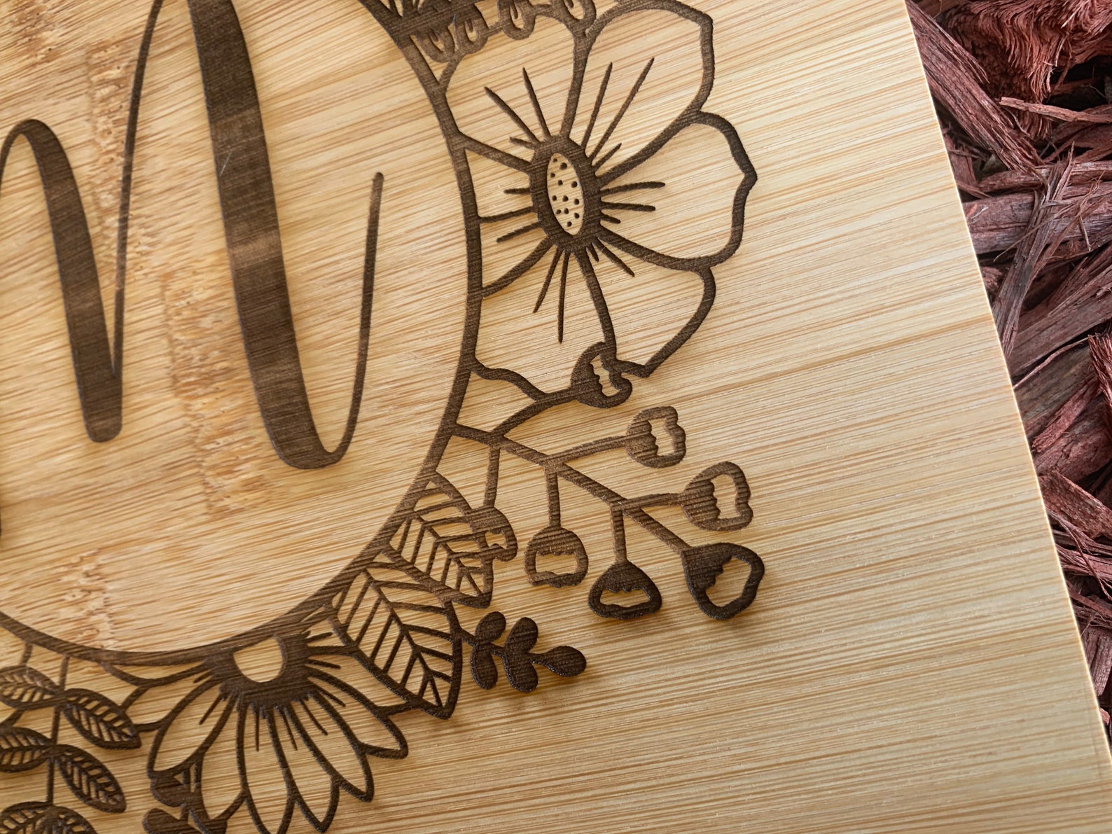 Personalized Cutting Board Floral Cutting Board Engraved | Etsy