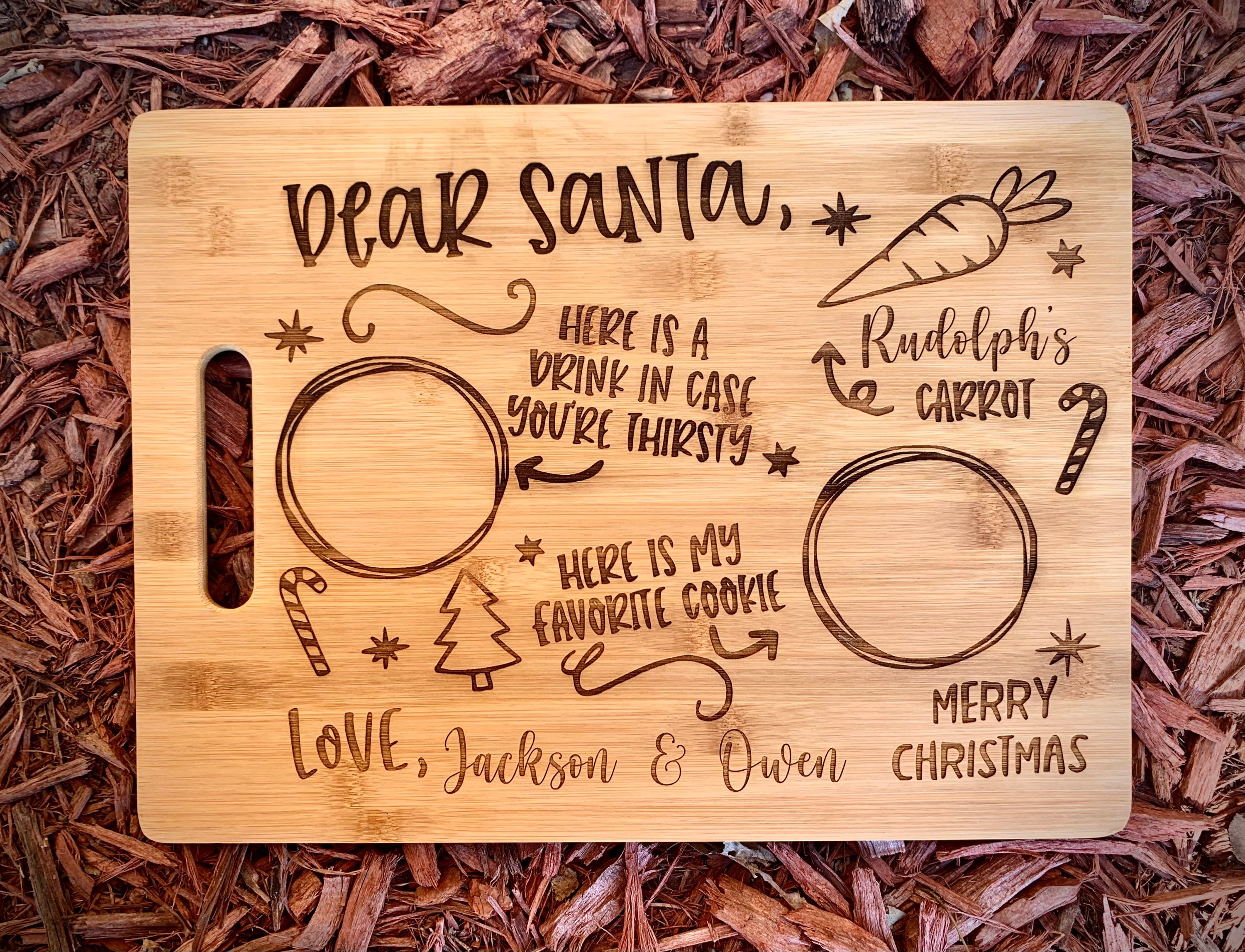 Santa Tray Cutting Board,personalized Cutting Board, Christmas Cutting ...