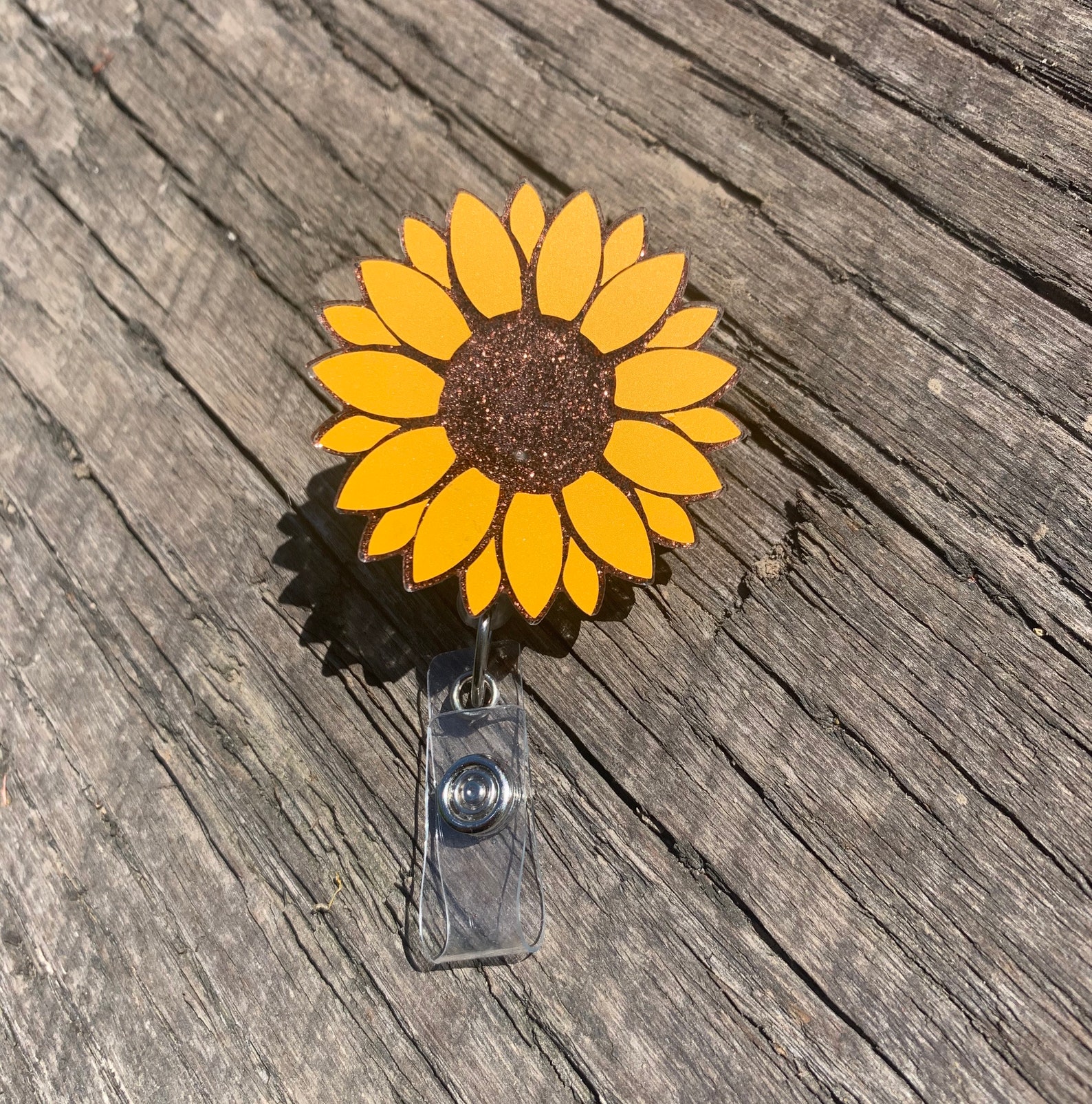 Sunflower Badge Reel Floral Badge Reel Retractable Badge - Etsy