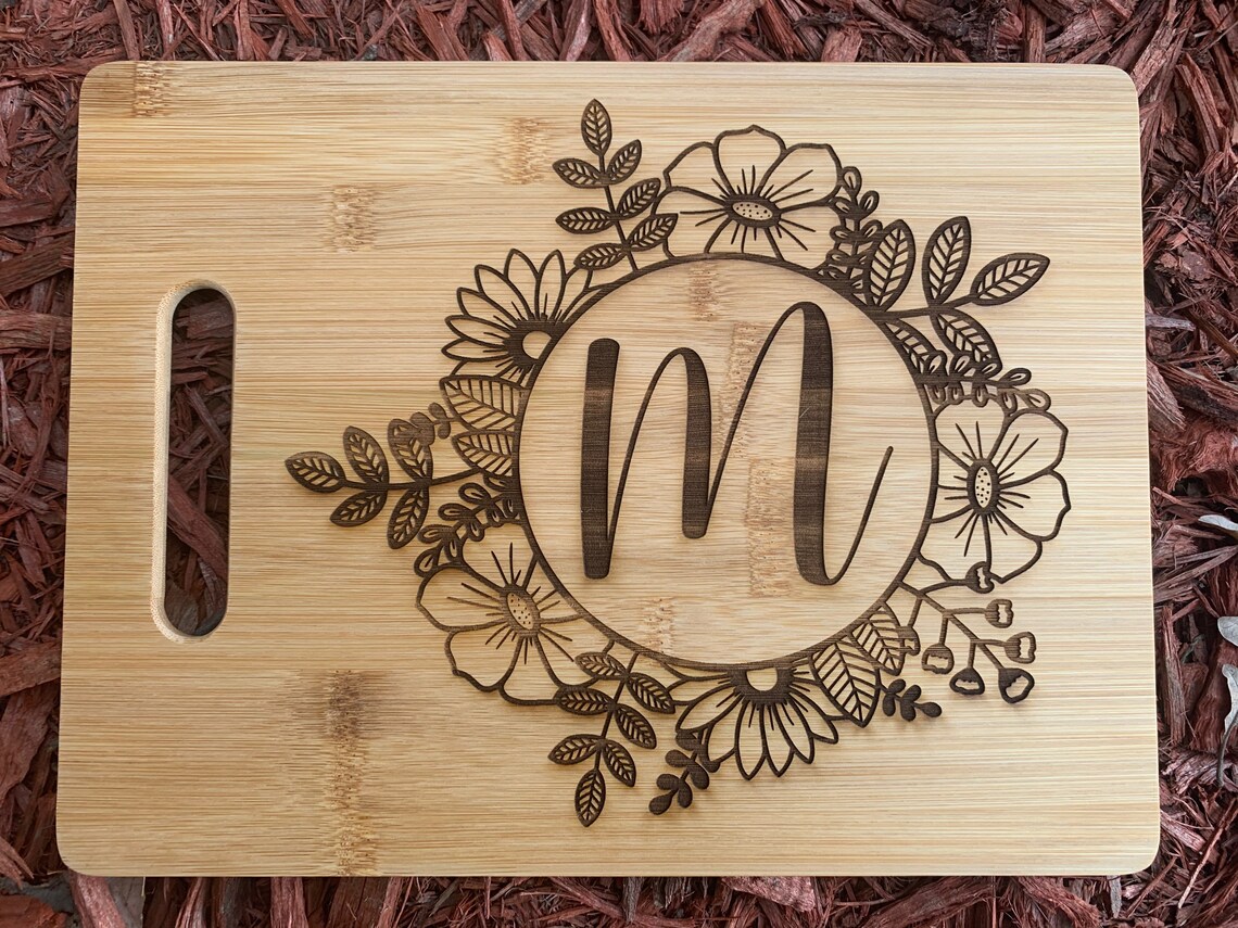Personalized Cutting Board Floral Cutting Board Engraved | Etsy
