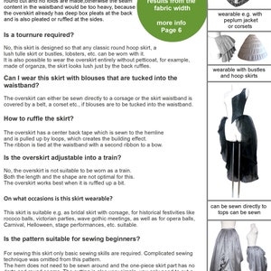 PDF Sewing Pattern Sewing Instructions Bustle Overskirt Skirt Cul De ...