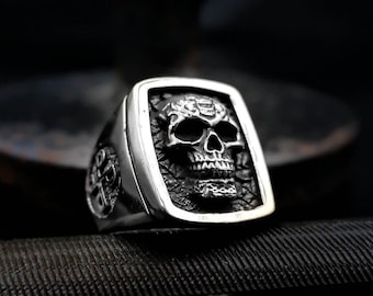 Phantom Silver Skull Ring Handcrafted ( Rock, Biker, Punk Phantom Silver Skull Ring Handcrafted ( Rock, Biker, Punk