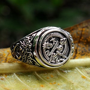 Siegfried and Fafnir Viking Ring, Viking Dragon Ring, Fafnir Ring ...