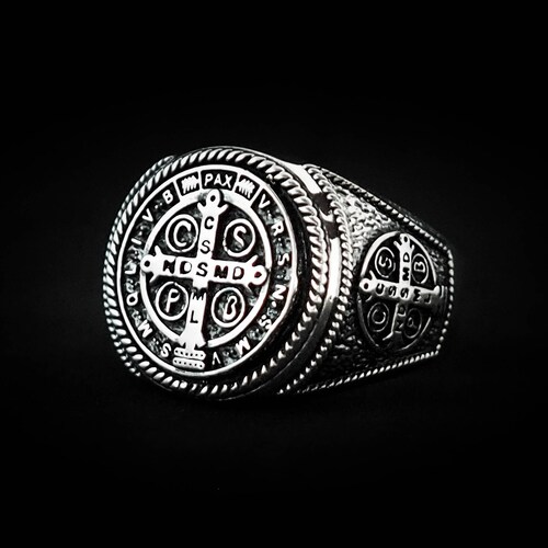 St Benedict Exorcism Cross Demon Protection Ghost Rings St | Etsy