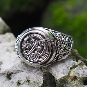 Siegfried and Fafnir Viking Ring, Viking Dragon Ring, Fafnir Ring ...