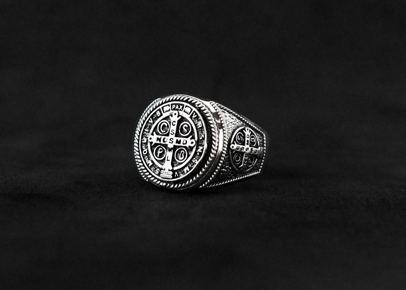 St Benedict Exorcism Ring Saint Benedic Cross Demon Protection | Etsy