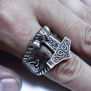 Thor's Ring, Mjolnir Viking Ring, Mjolnir Ring, Thor's Hammer Ring ...