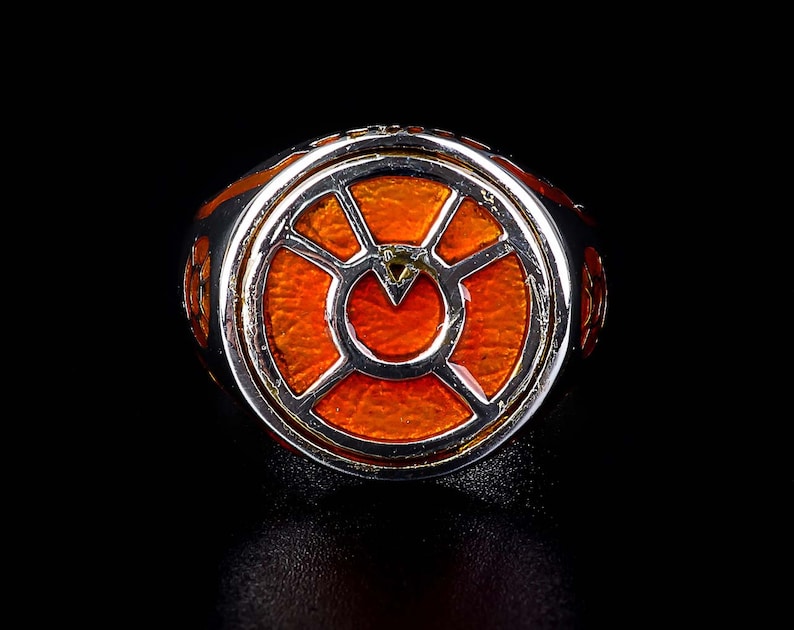 Orange Lantern Ring Sinestro Corps Power Ring Orange Enamel | Etsy