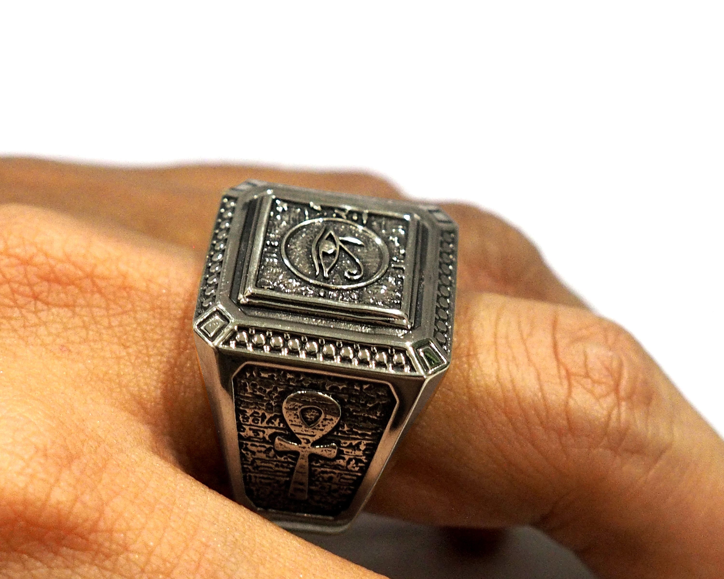Eye of Horus Ring Egyptian Ring Egyptian Ankh Eye of Horus - Etsy