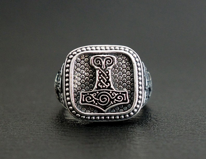 Thor's Hammer Ring Mjolnir Ring Viking Ring Scandinavian | Etsy