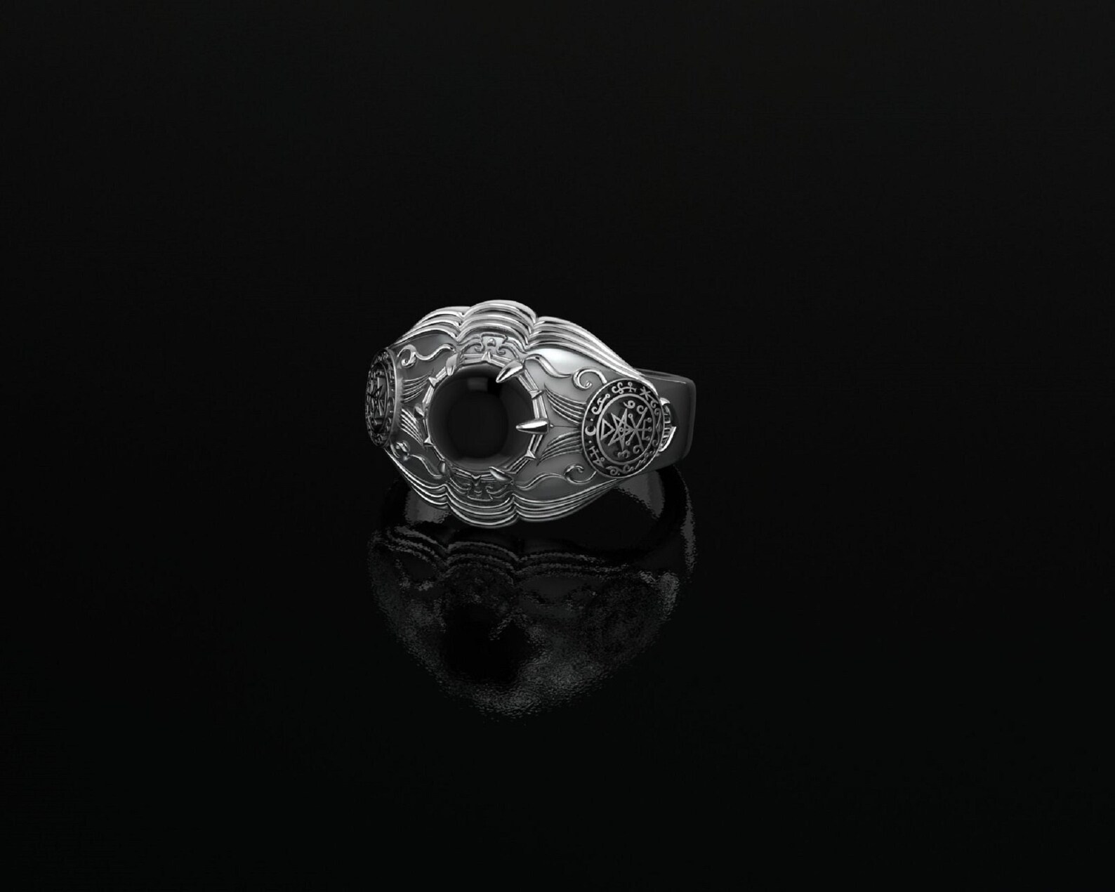 Onyx Lilith Sigil Ring Goetia Seal Amulet Ring Sigil of - Etsy