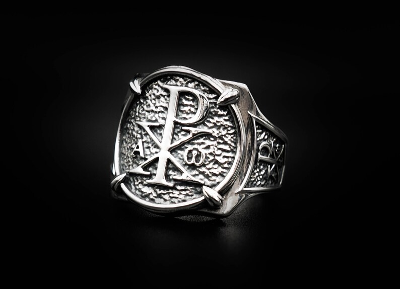 Chi Rho Ring Alpha and Omega Freemason Knights Templar - Etsy