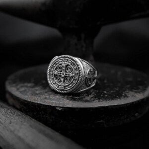 St Benedict Exorcism Ring Saint Benedic Cross Demon Protection Ghost ...