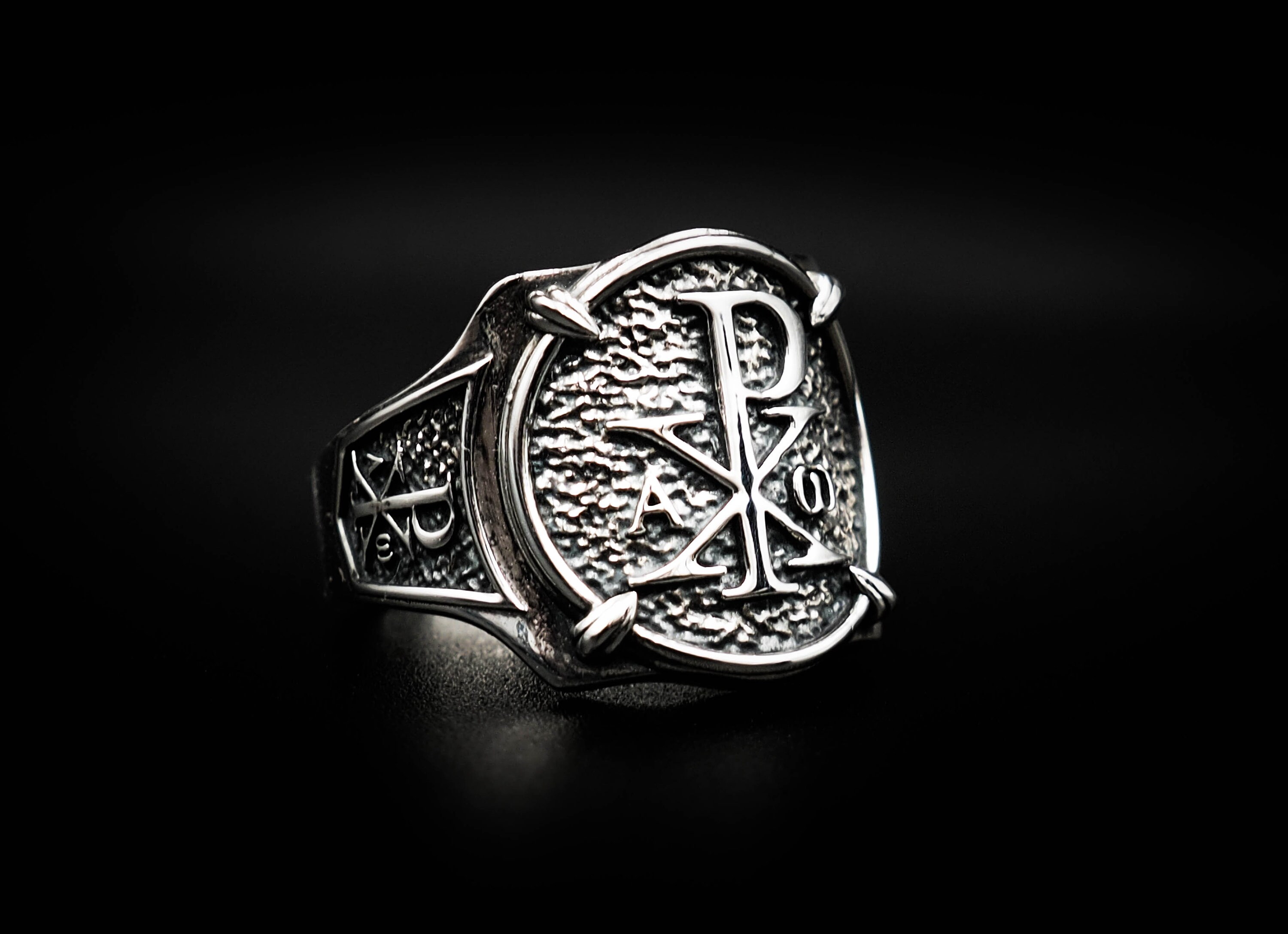 Chi Rho Ring Alpha and Omega Freemason Knights Templar - Etsy