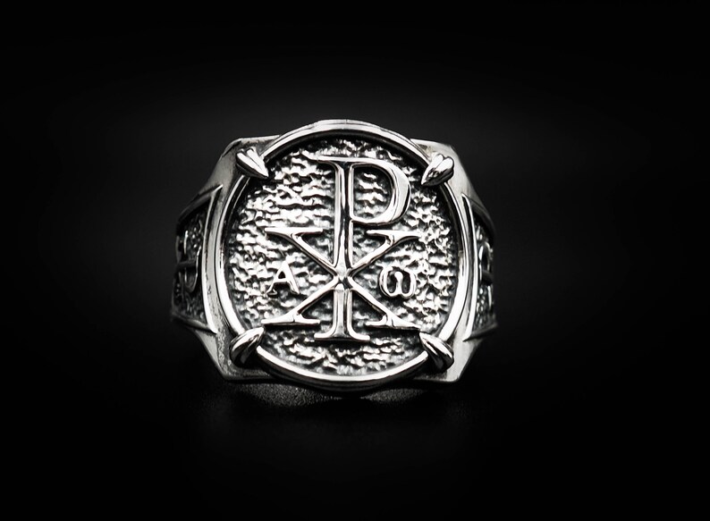 Chi Rho Ring Alpha and Omega Freemason Knights Templar - Etsy