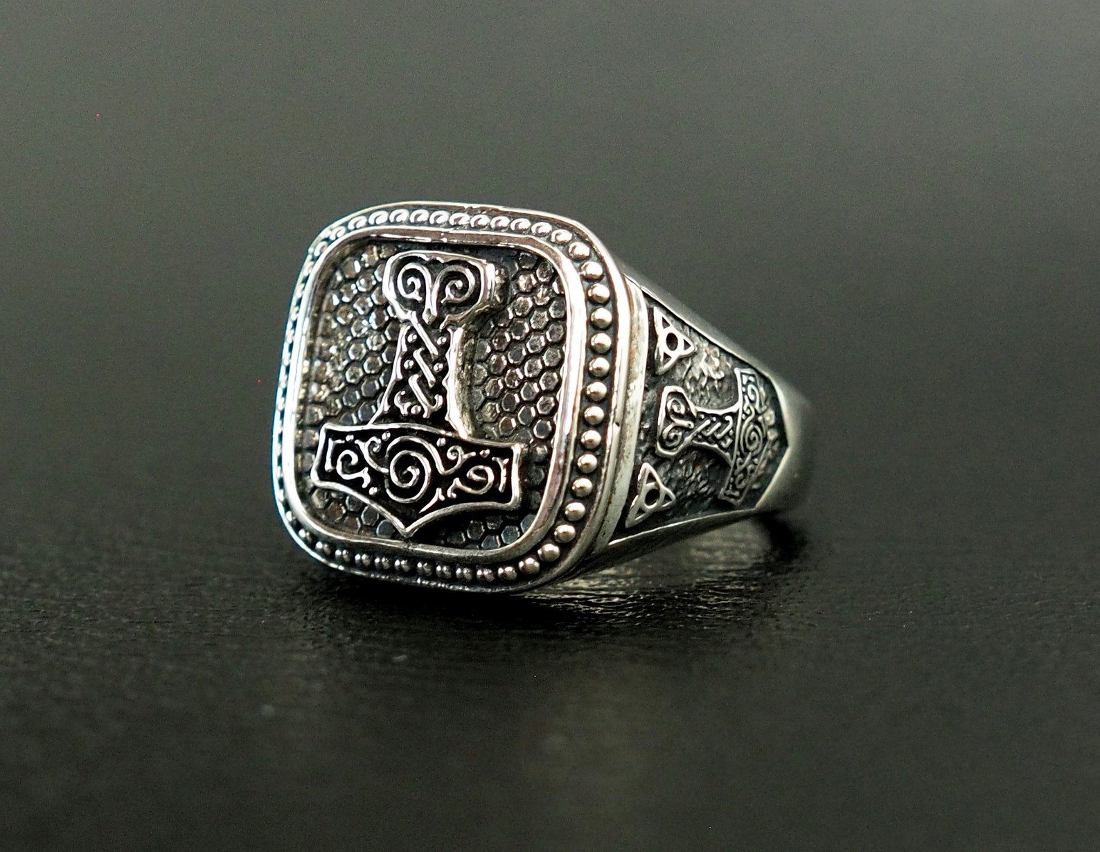 Thor's Hammer Ring Mjolnir Ring Viking Ring Scandinavian | Etsy