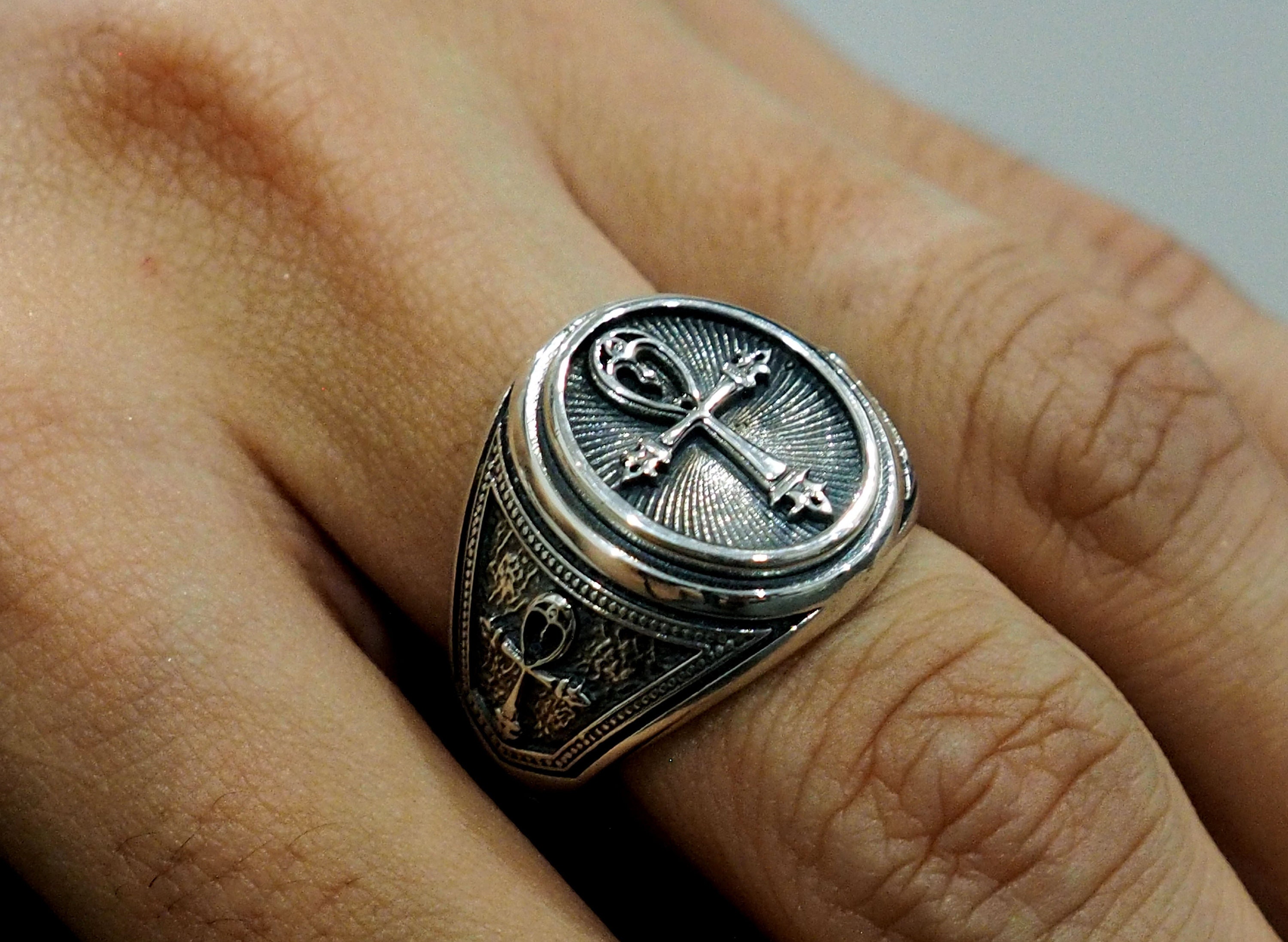 Ankh Ring Egyptian Ankh Ring Egypt Hieroglyph Ring Ankh Key | Etsy