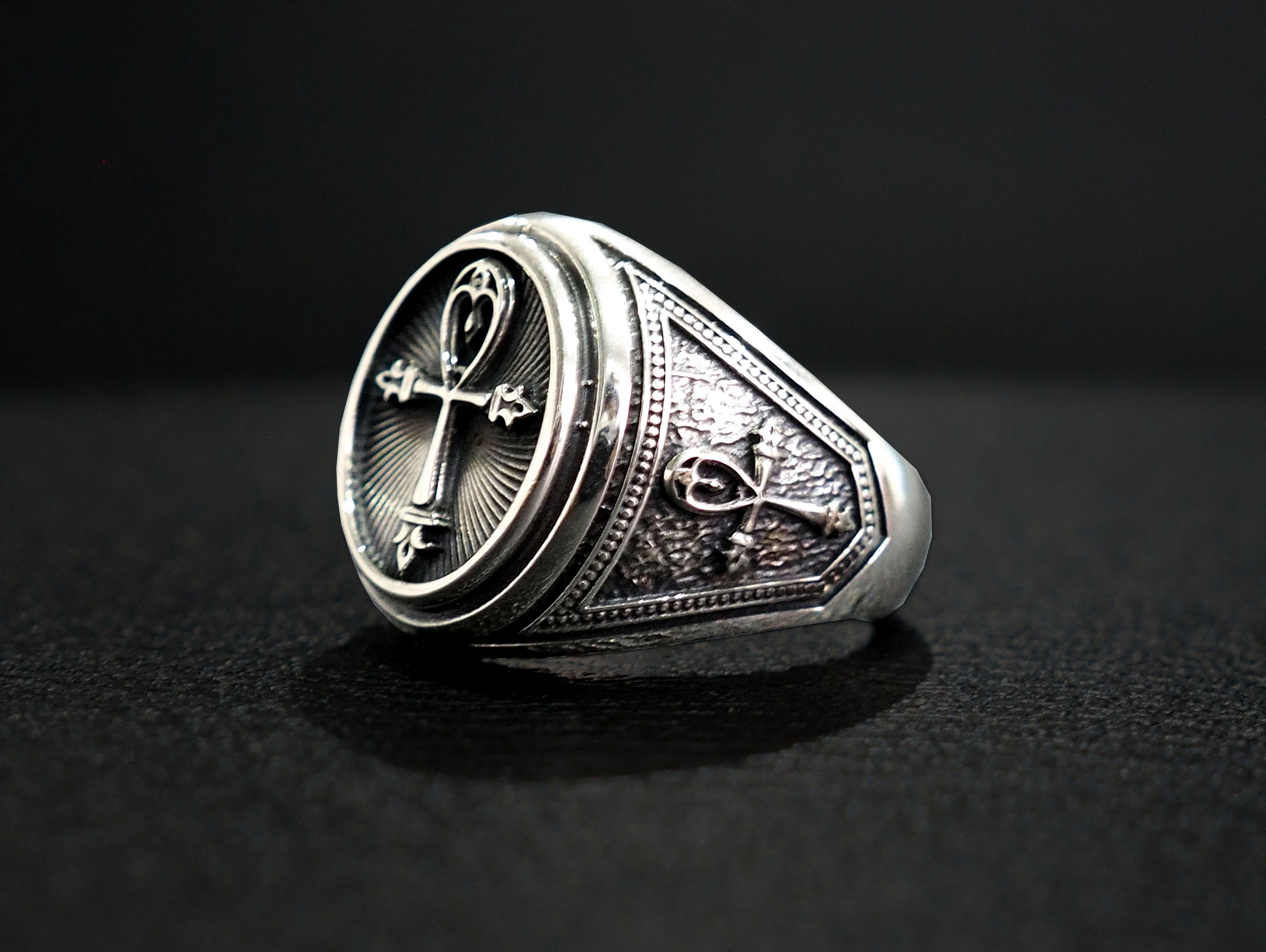 Ankh Ring Egyptian Ankh Ring Egypt Hieroglyph Ring Ankh Key | Etsy