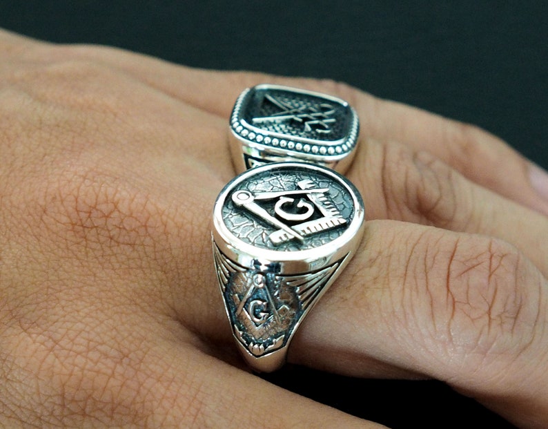 Masonic Rings Freemason Ring Master Mason Rings Mens - Etsy