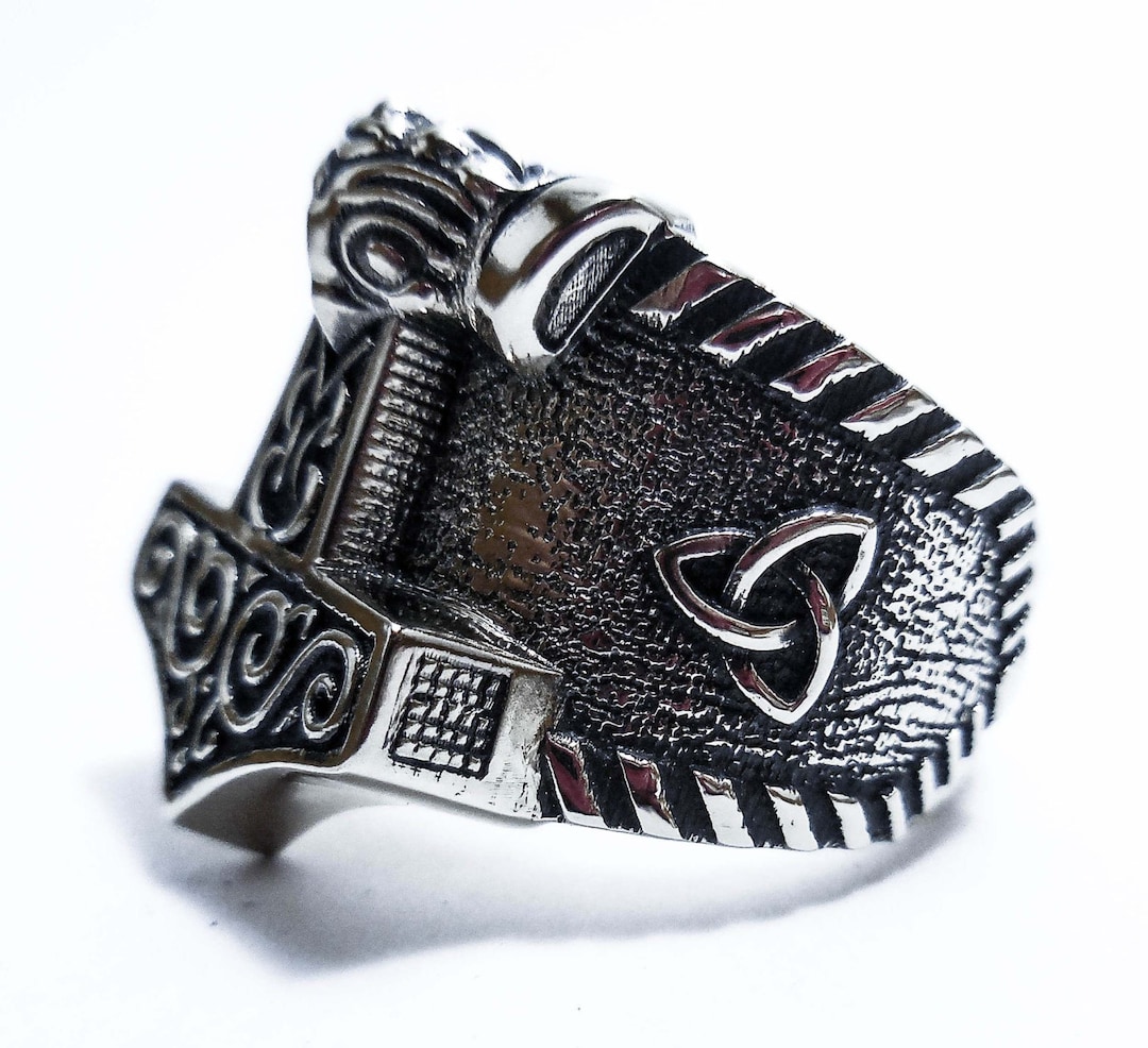 Thor's Ring, Thor's Hammer Ring Mjolnir Viking Ring, Scandinavian Norse ...