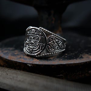 Aztec Ring, Aztec Sun God Ring, Mexican Ring, Mayan Calendar Ring, Boho ...