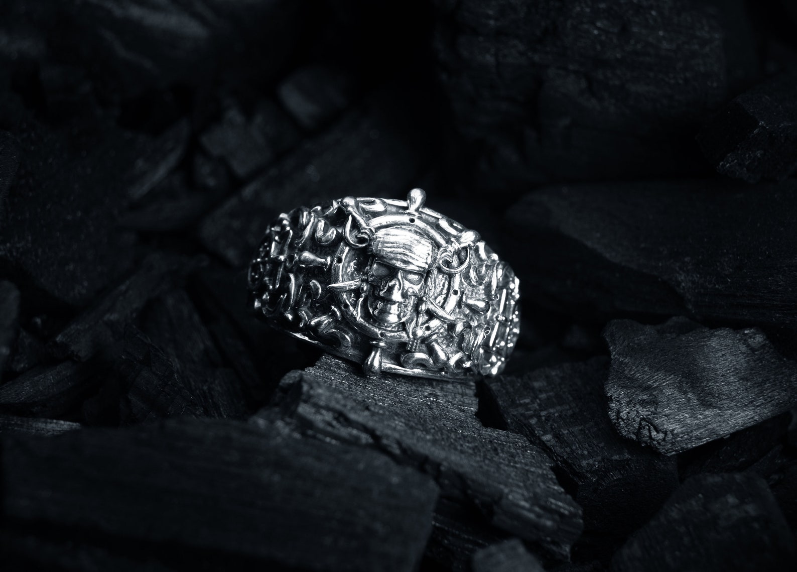 Pirate Ring Pirate Skull Ring Skull Ring Ship's Wheel - Etsy