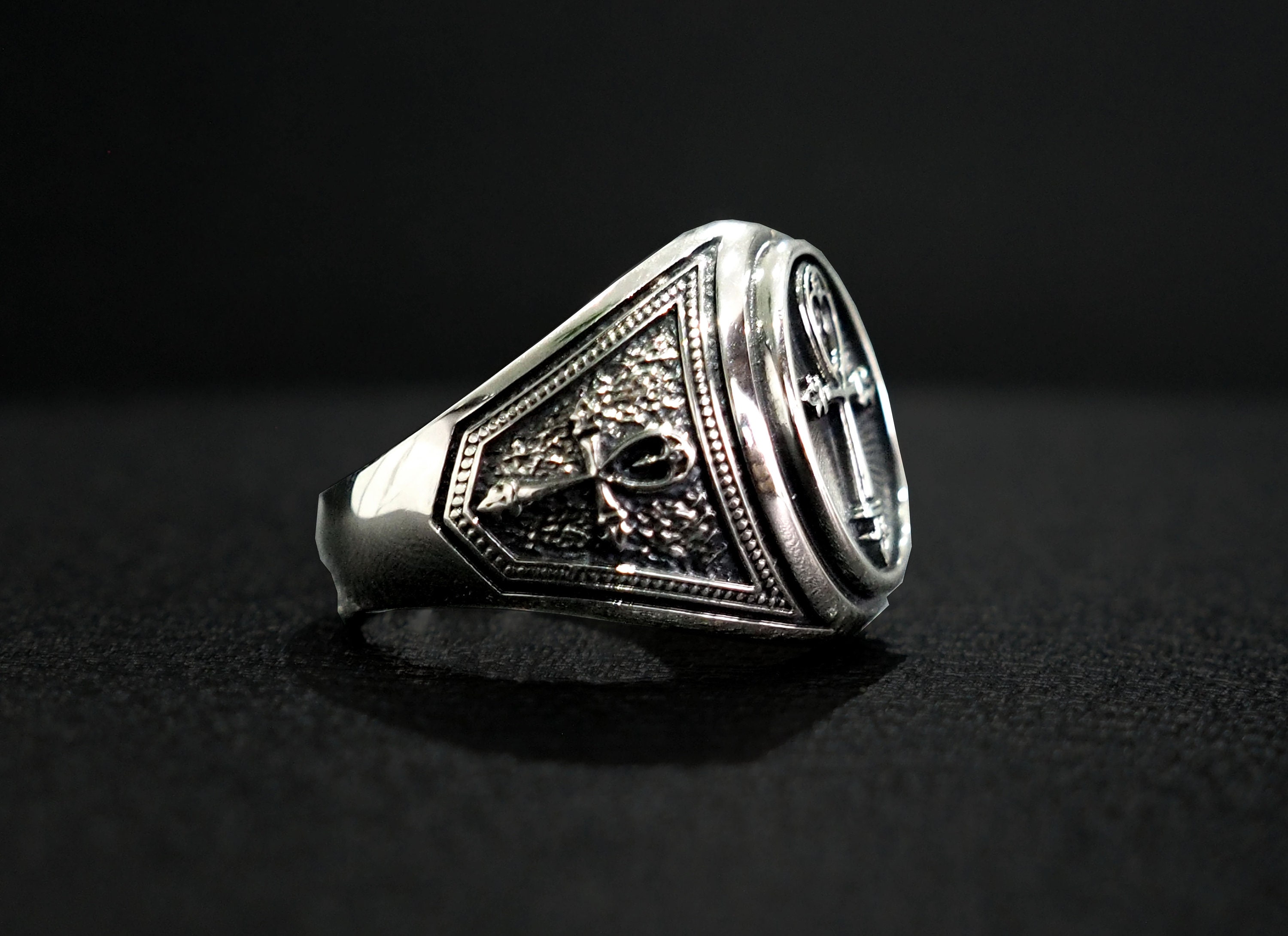 Ankh Ring Egyptian Ankh Ring Egypt Hieroglyph Ring Ankh Key | Etsy