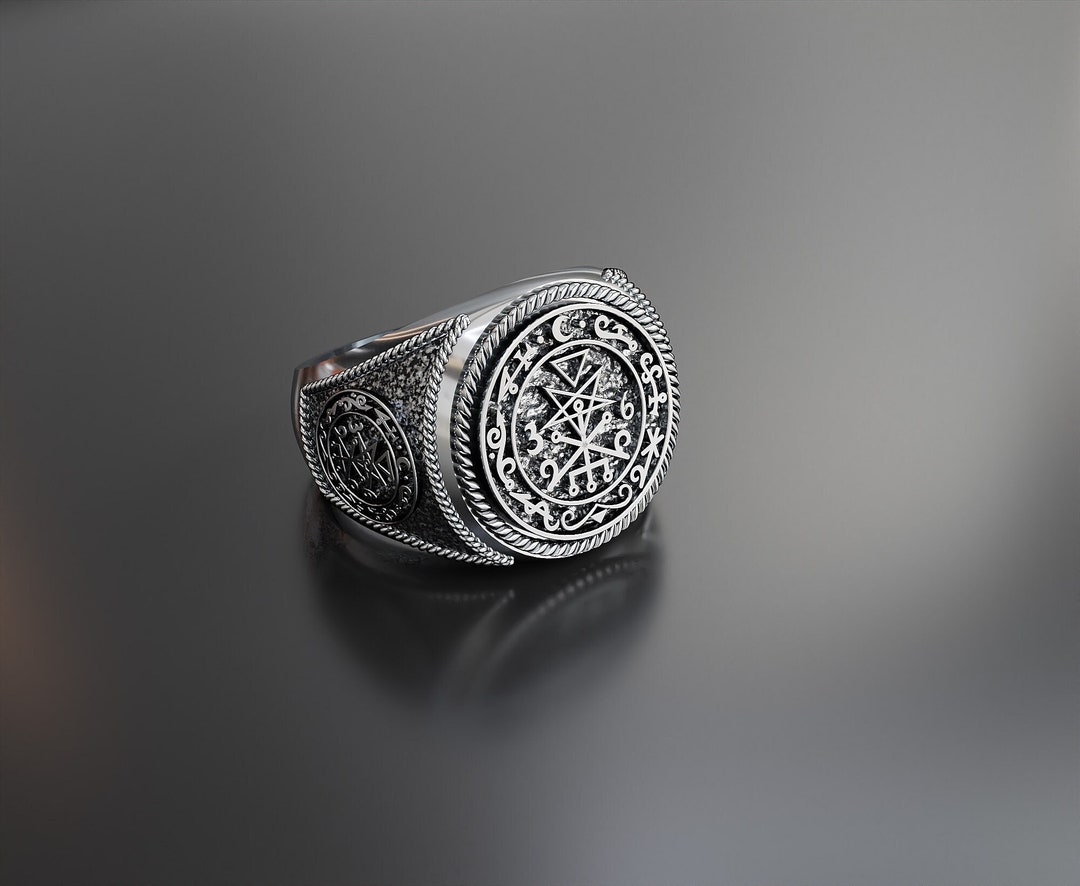Lilith Sigil Ring, Goetia Seal Amulet Ring, Sigil of Lucifer Ring 925 ...