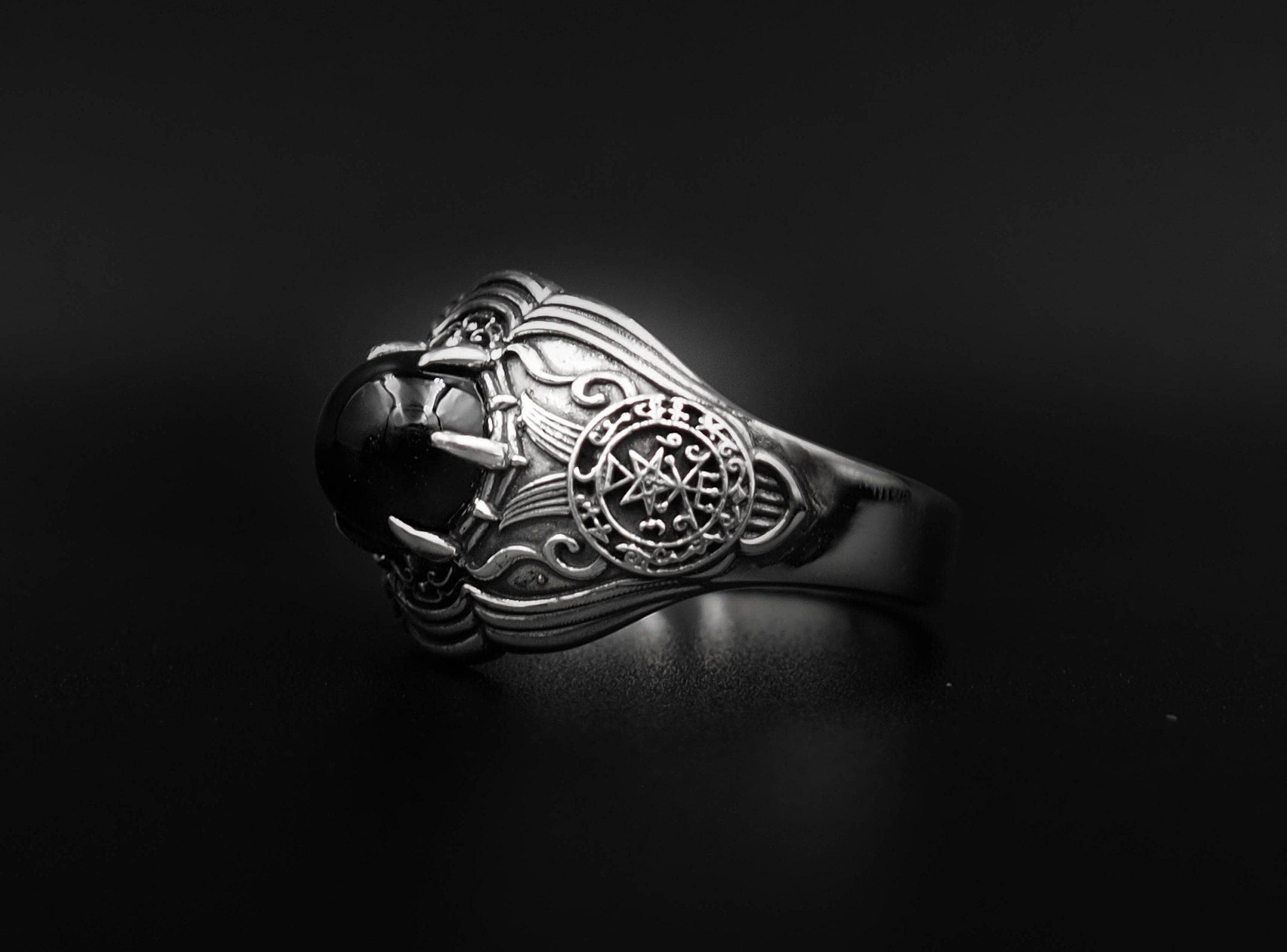 Onyx Lilith Sigil Ring Goetia Seal Amulet Ring Sigil of - Etsy