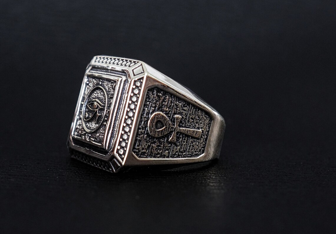 Eye of Horus Ring Egyptian Ring Egyptian Ankh Eye of Horus | Etsy