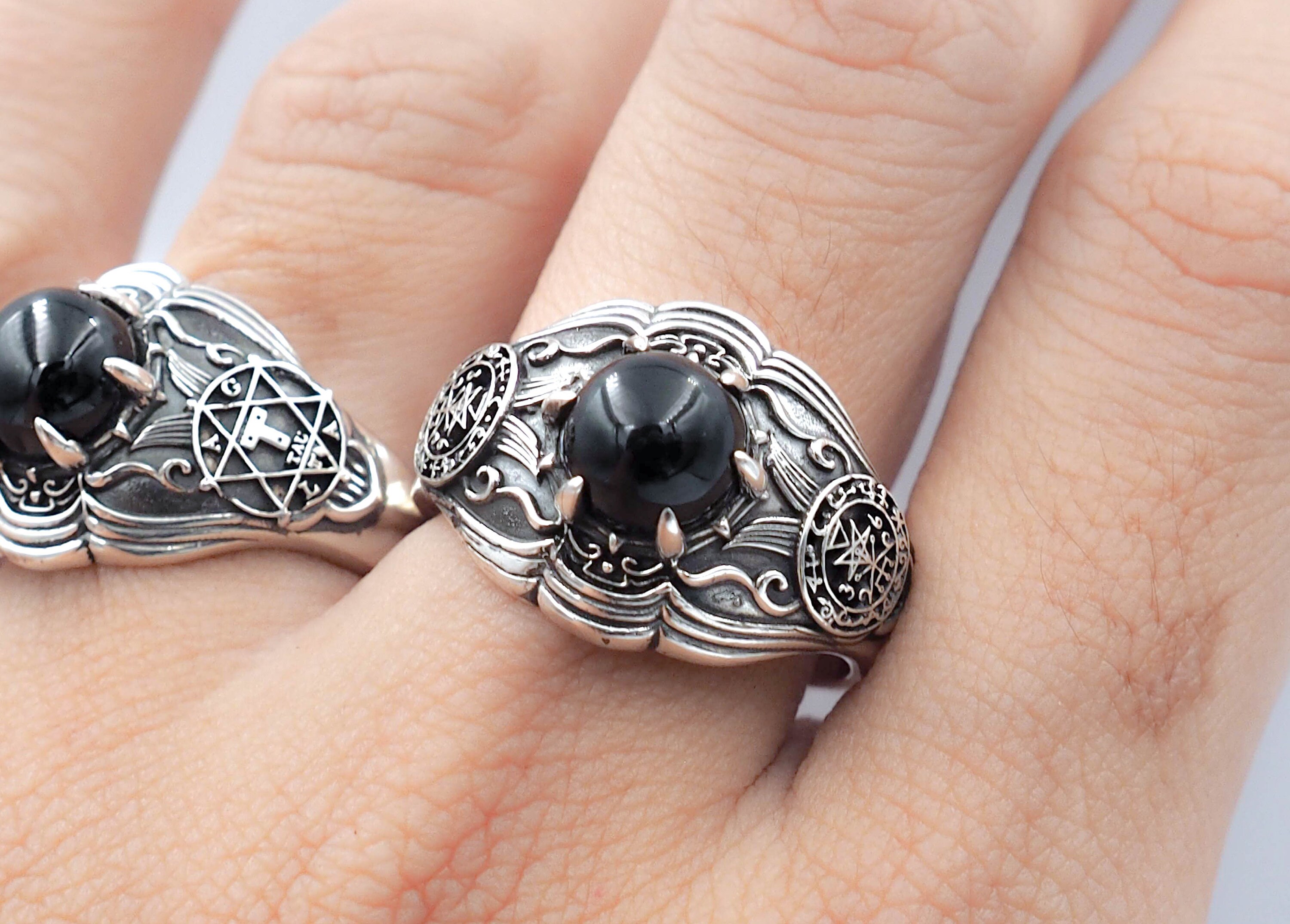 Onyx Lilith Sigil Ring Goetia Seal Amulet Ring Sigil of - Etsy