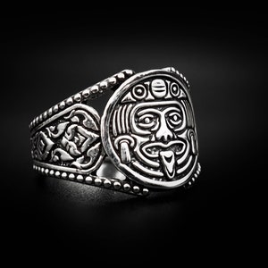 Aztec Ring, Aztec Sun God Ring, Mexican Ring, Mayan Calendar Ring, Boho ...