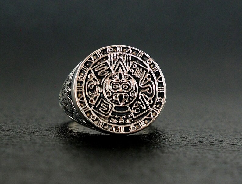 Bague aztèque Sun God wrap Mexican Ring Mayan Calendar Ring - Etsy France
