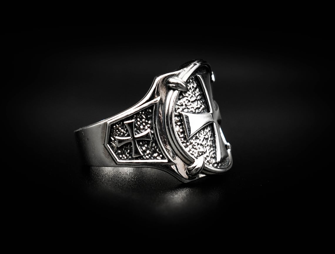 Templar Ring Mens Templar Ring Knights Templar Ring Silver - Etsy