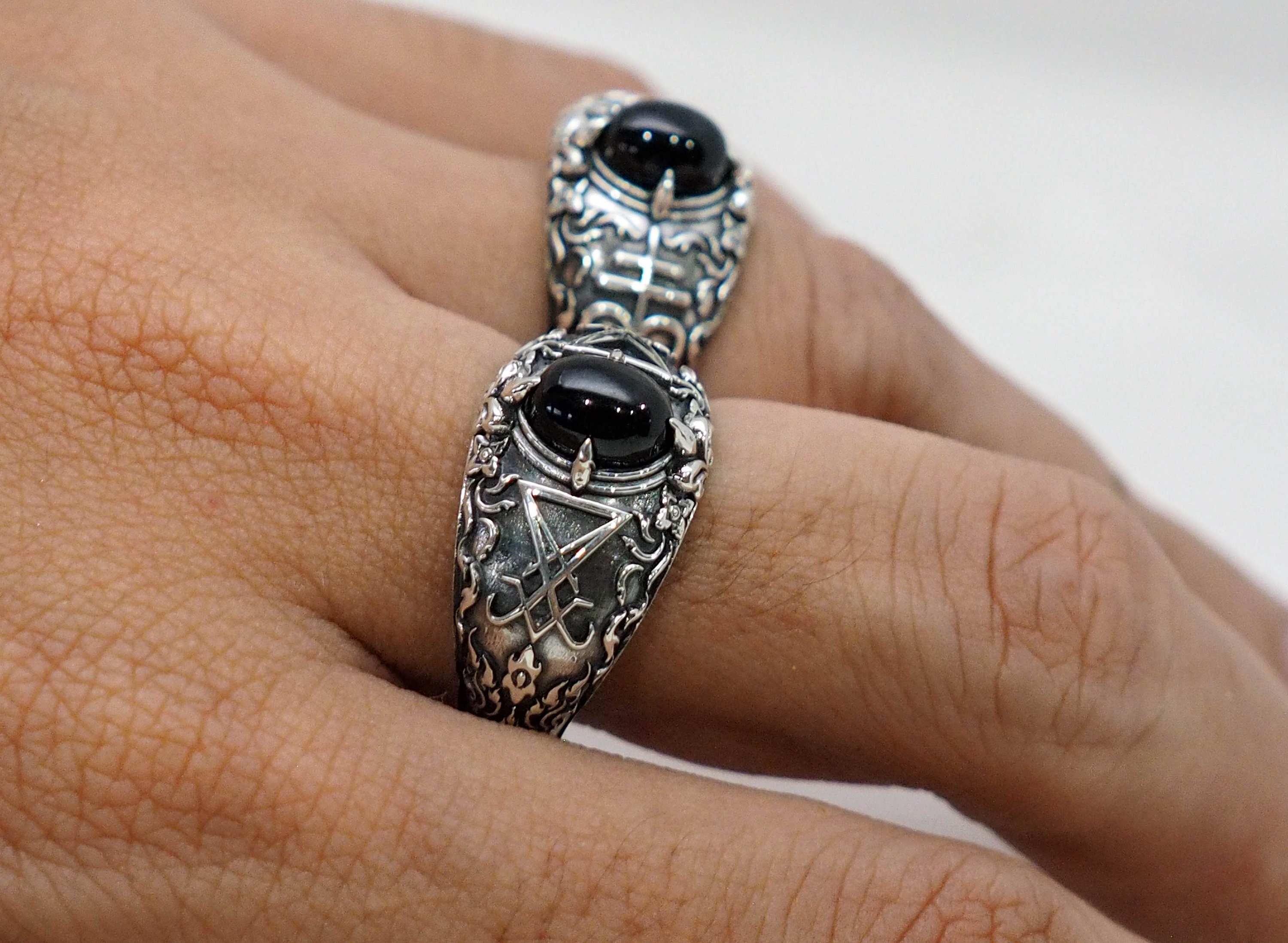 Sigil of Lucifer Ring Seal of Satan Ring Men' S Onyx - Etsy Canada