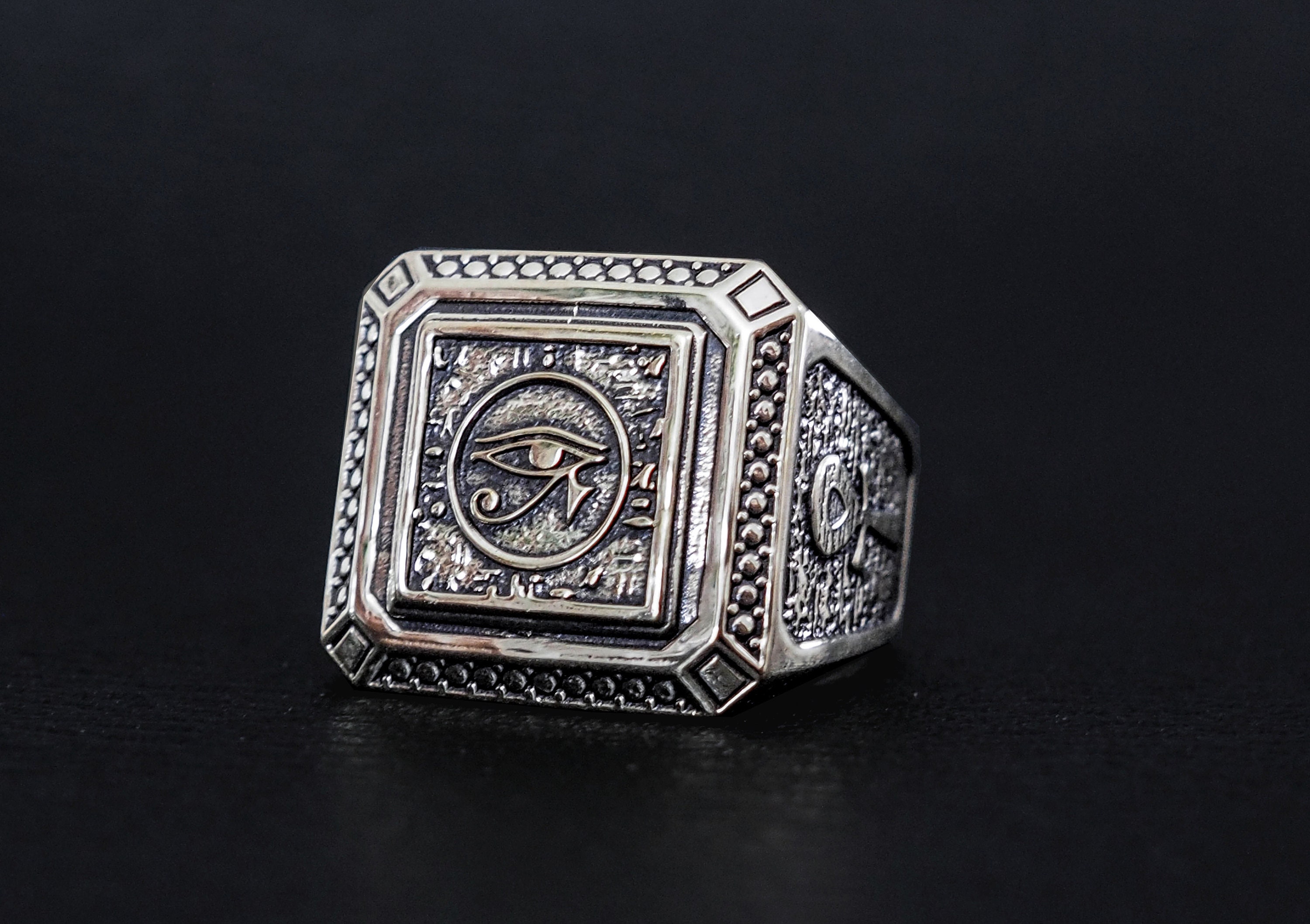 Eye of Horus Ring Egyptian Ring Egyptian Ankh Eye of Horus - Etsy