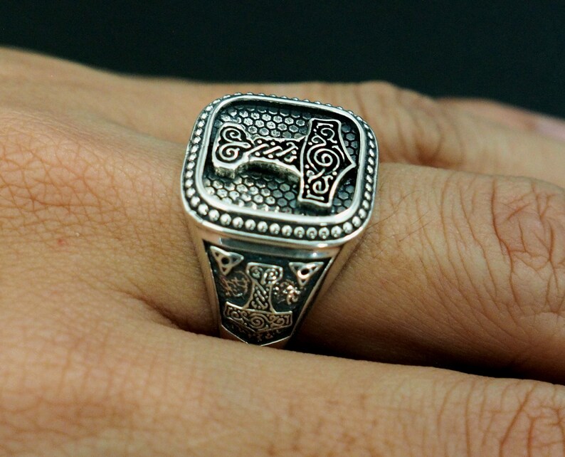 Thor's Hammer Ring Mjolnir Ring Viking Ring Scandinavian | Etsy