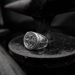 St Benedict Exorcism Ring Saint Benedic Cross Demon Protection Ghost ...