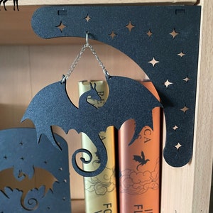 Fantasy Book Shelf Corner Decoration Dragon Flame Crescent Moon ...