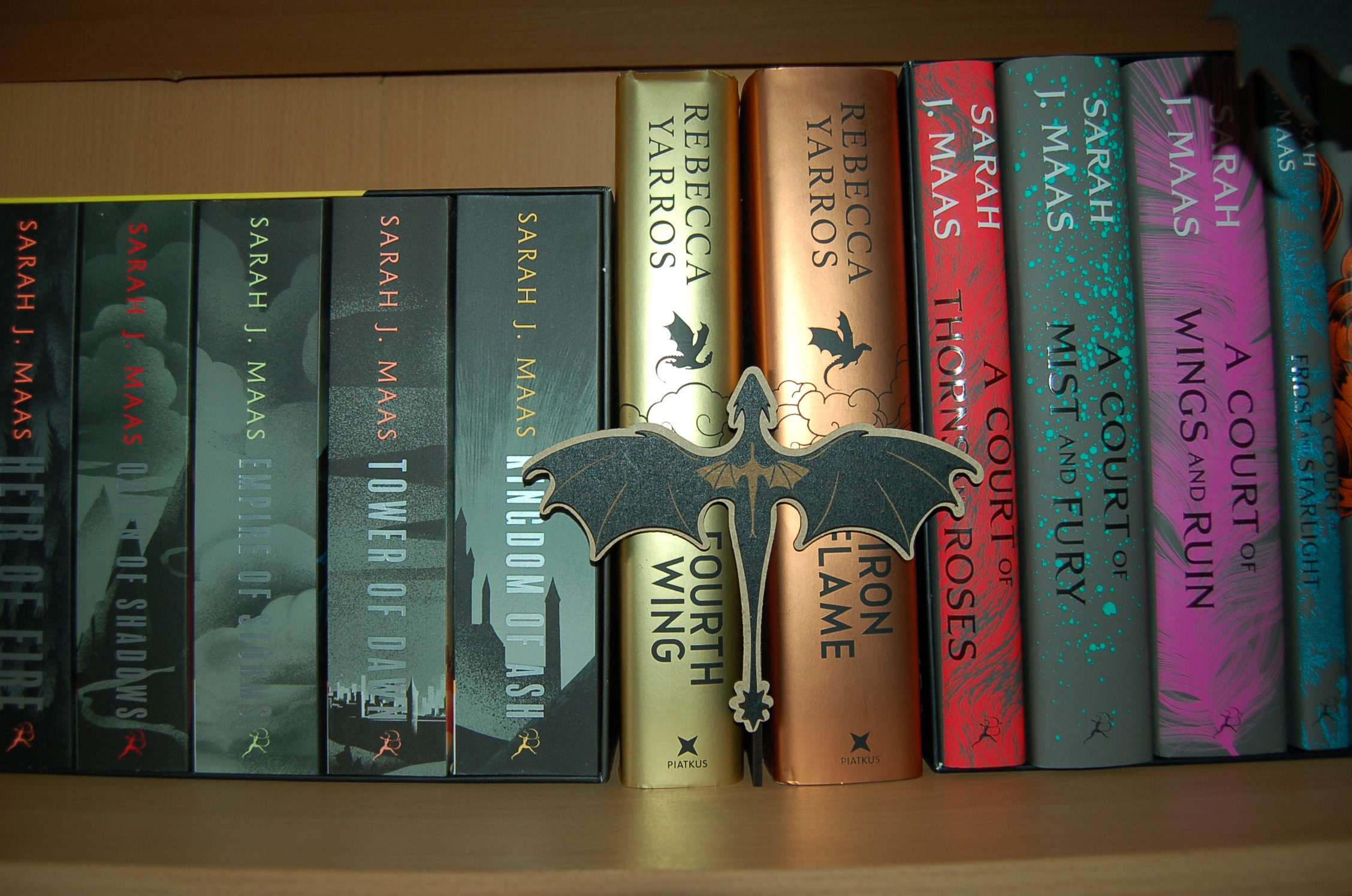 Fantasy Book Shelf Corner Decoration Dragon Flame Crescent Moon ...