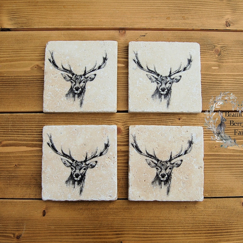 Stone Coaster Stag - Etsy UK