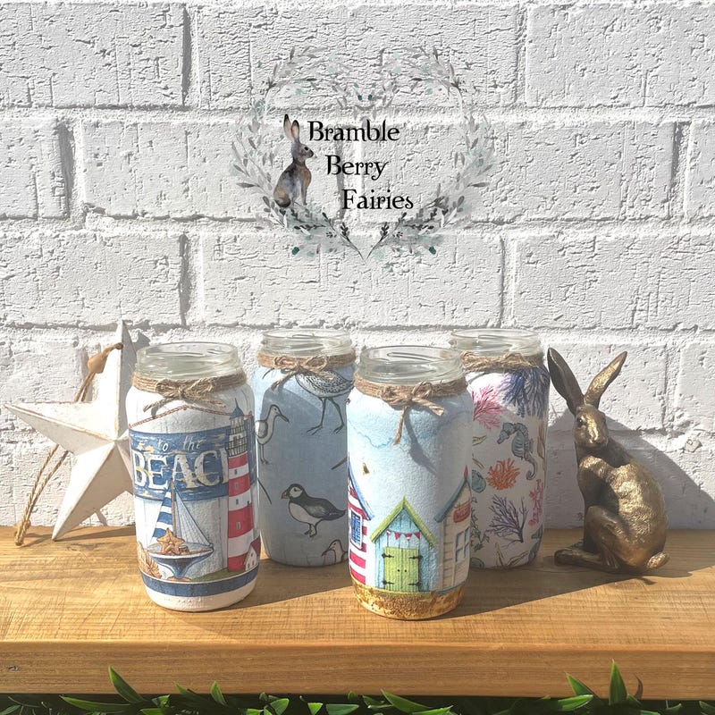 Nautical Blue Glass Vase - Etsy UK