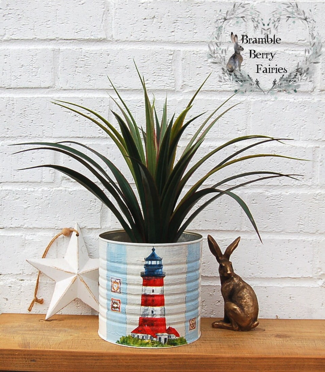 Beach Lighthouse Seaside Coast Nautical Large Recycled Tins - Make ...