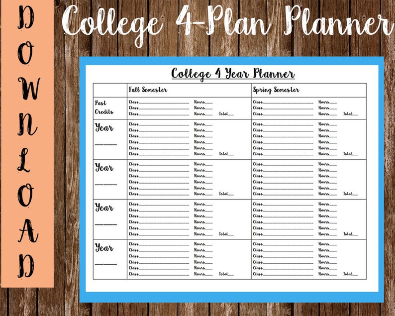 4-year Plan College Students Printable - Etsy