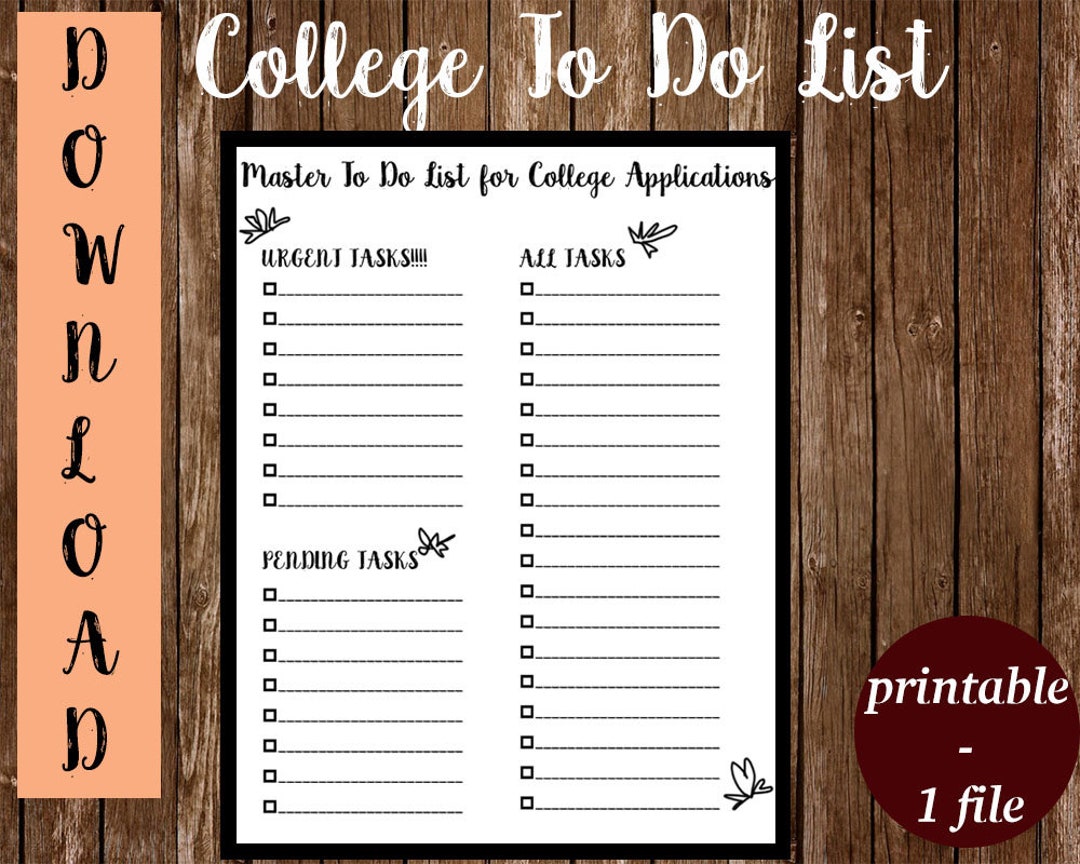 College Application to Do List for University - Etsy