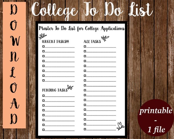College Application To Do List for University | Etsy